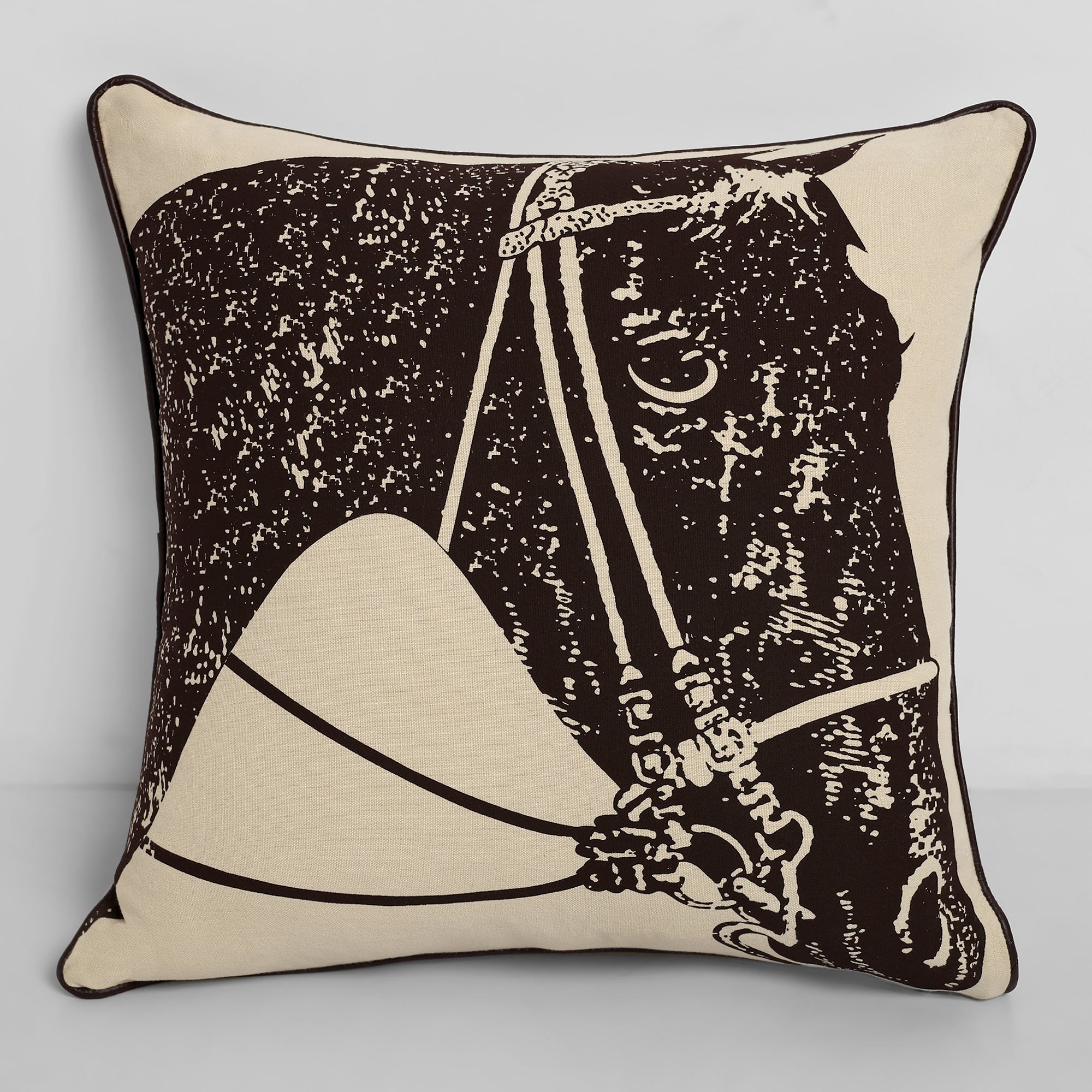Buy Roux Cushion - Beige canvas classic solid & printed cushion Online ...